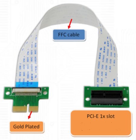 Configure PC w/ PCI-E 1X Extender with High Speed FFC Flexible Cables