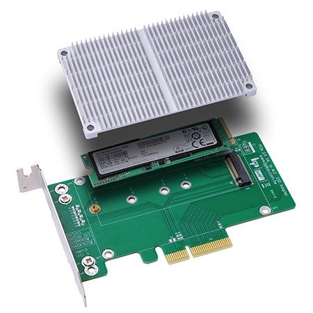 Configure PC w/ M.2 to PCI-E x4 SSD adapter w/ heatsink