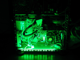 Configure PC w/ Case Mod Package - Green UV Cabling w/ UV Lights