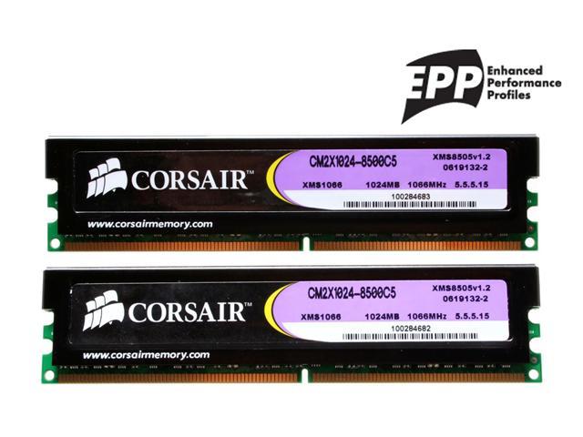 Configure PC w/ Corsair XMS DDR2-1066 1024MBx2 Ram